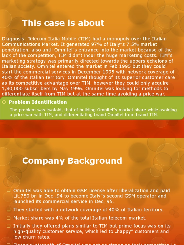 Omnitel Pronto Italia Case | PDF | Subscription Business Model | Mobile ...