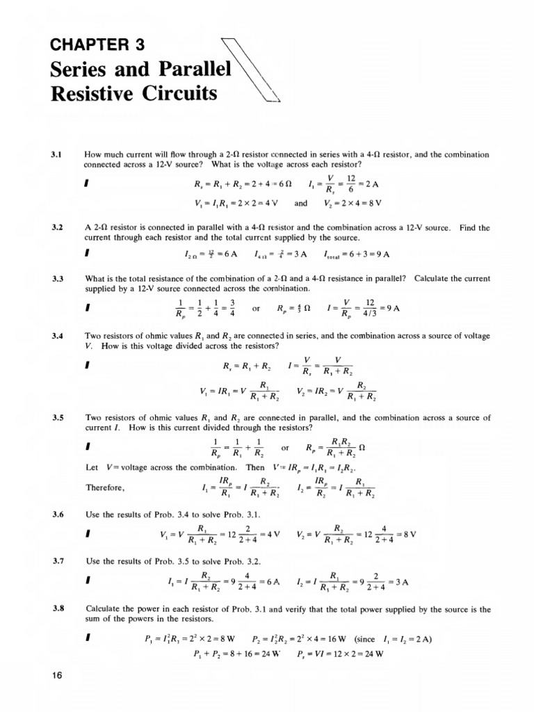3000 Solved Problems in Electric Circuits Schaums Ch3 | PDF | Series ...