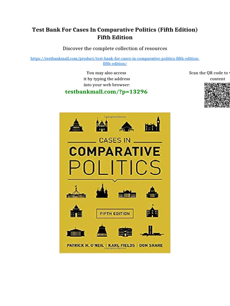Test Bank for Cases in Comparative Politics (Fifth Edition) Fifth ...