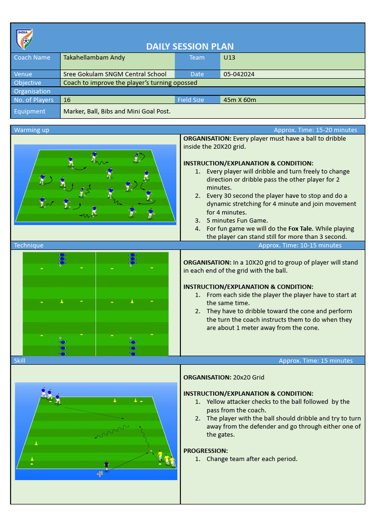 Turning Practical One Session Plan For AFC C Diploma | PDF