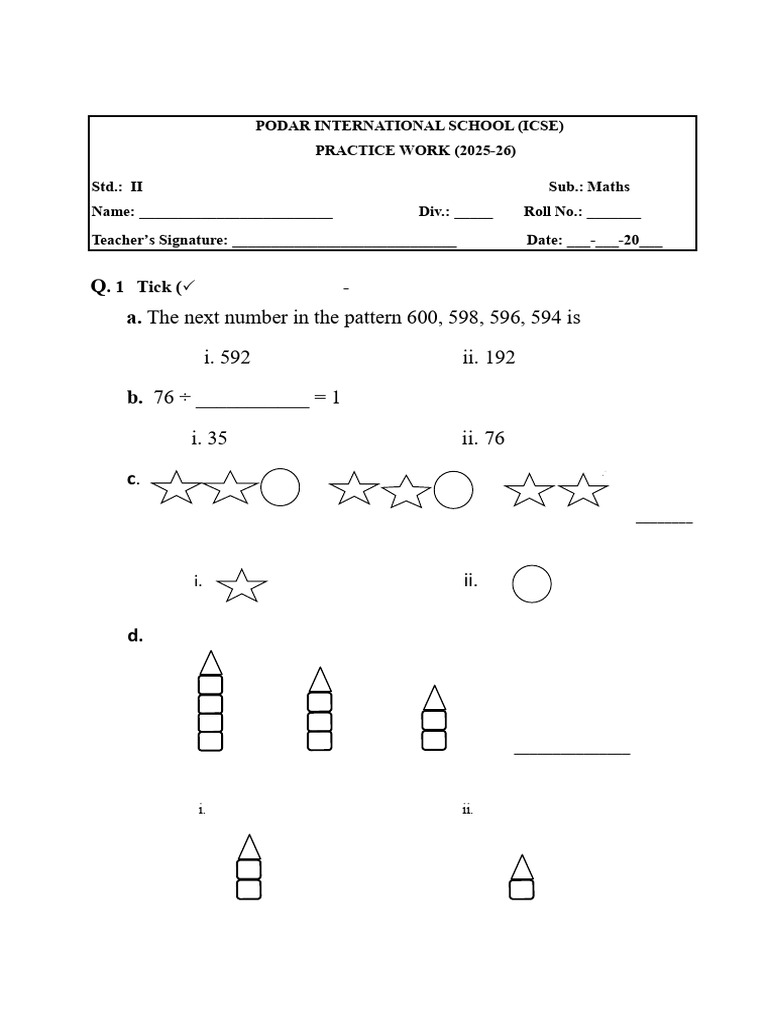 Practice Work Maths Rw6 25-26 (1) | PDF