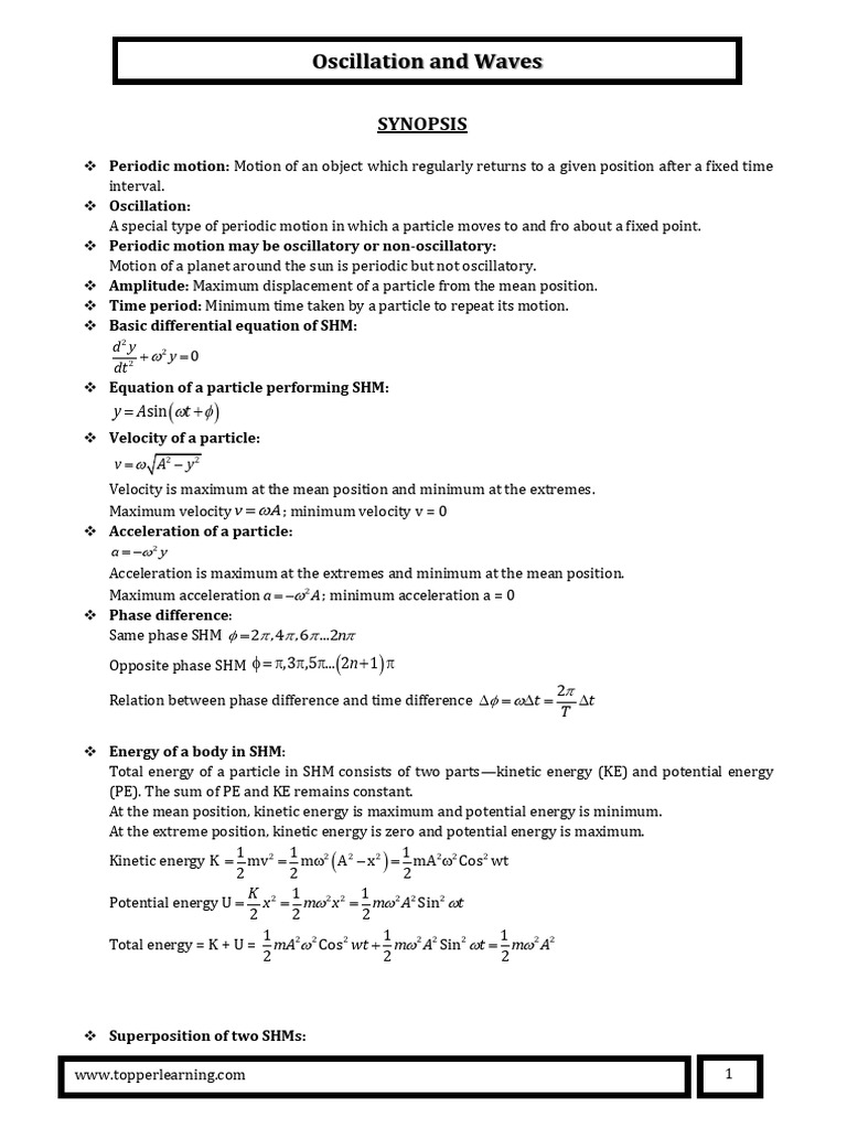 13,14. Oscillation and Waves | PDF | Waves | Sound