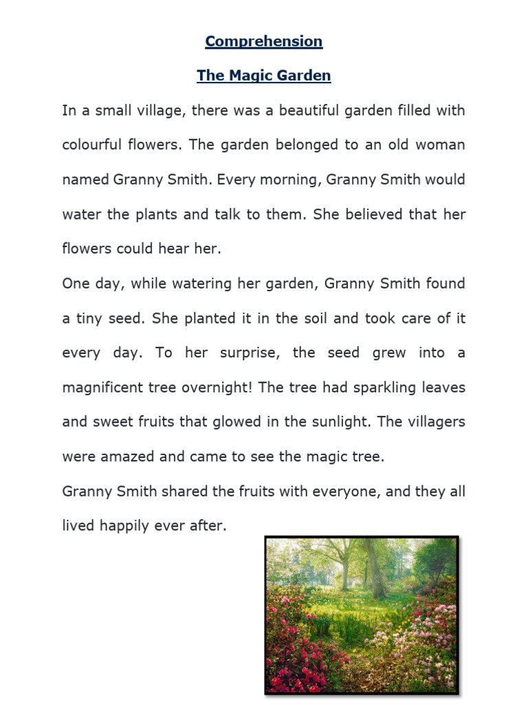 Comprehension - The Magic Garden | PDF