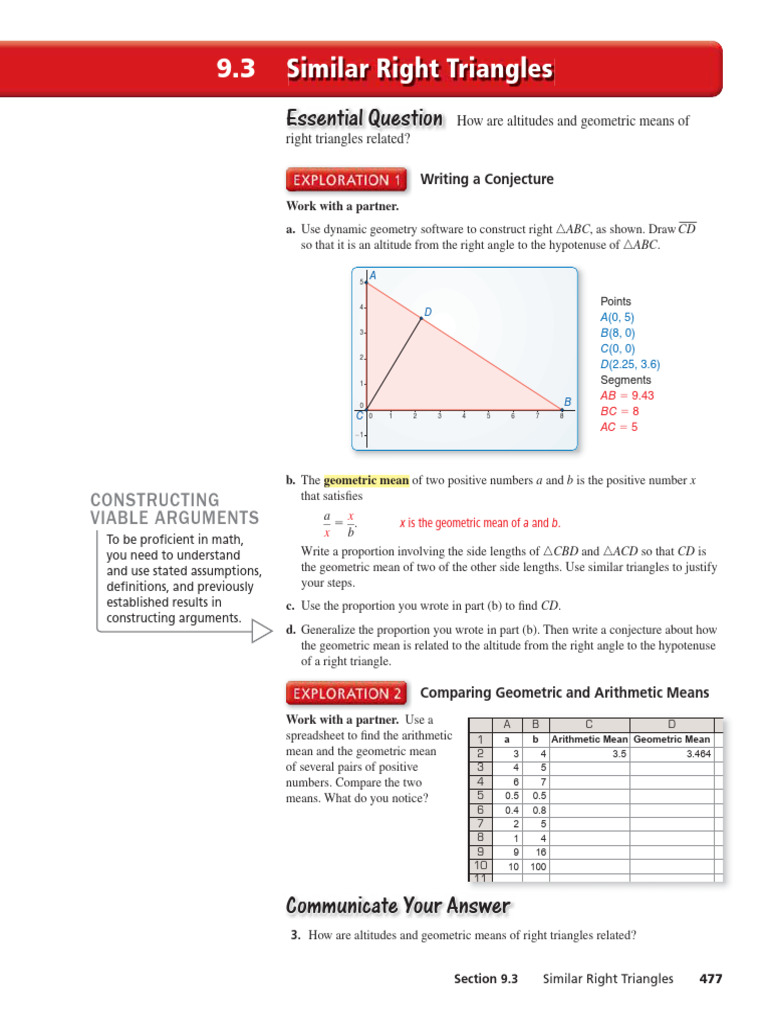 Similarity of Triangles - Notes | PDF | Geometry | Euclid