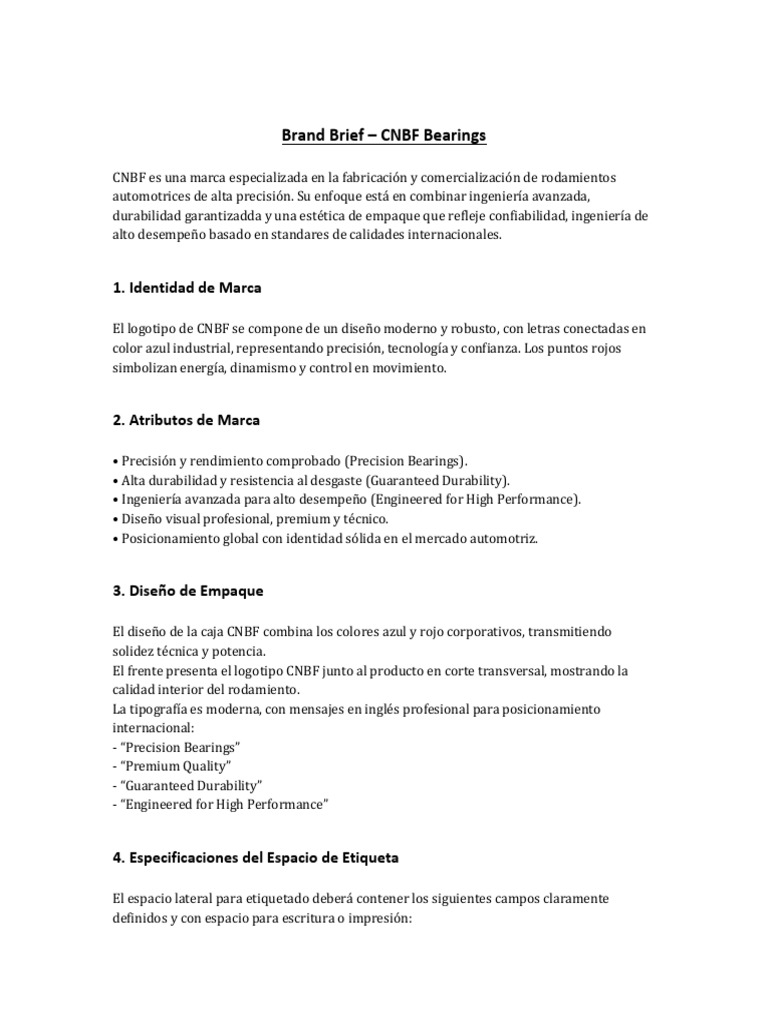 CNBF Brand Brief Oct2025 | PDF | Diseño | Marca