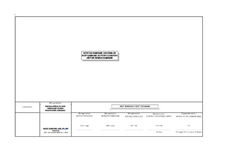 Contoh Layout Gambar Kerja | PDF
