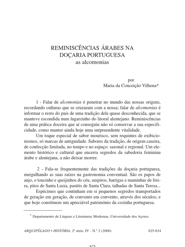Alcomonias: Doçaria Árabe no Alentejo | PDF | Portugal | Mel