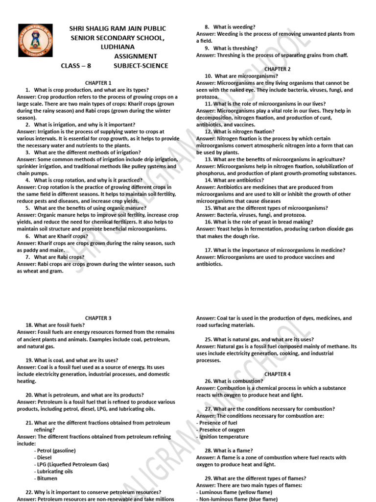 Extra Questions For Class 8 Science | PDF | Fuels | Sound