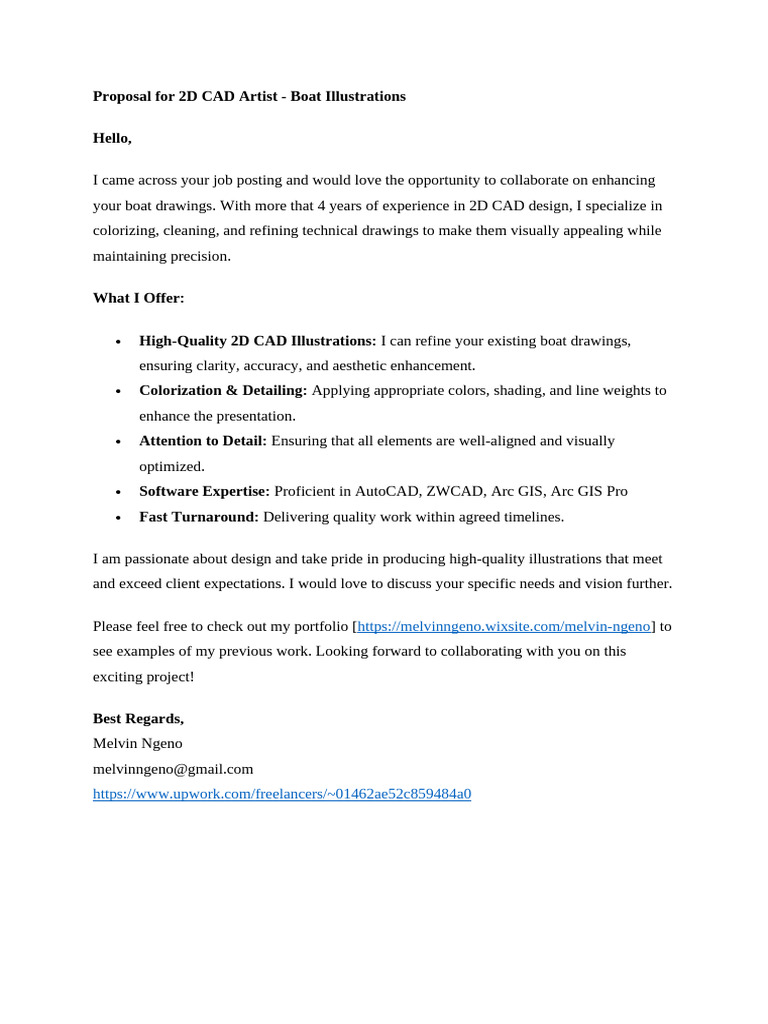 Proposal For 2D CAD Artist | PDF