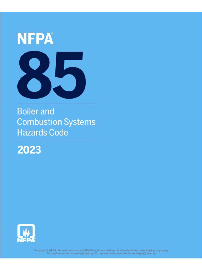 NFPA 85. Boiler and Combustion Systems Hazards Code. 2023 | PDF