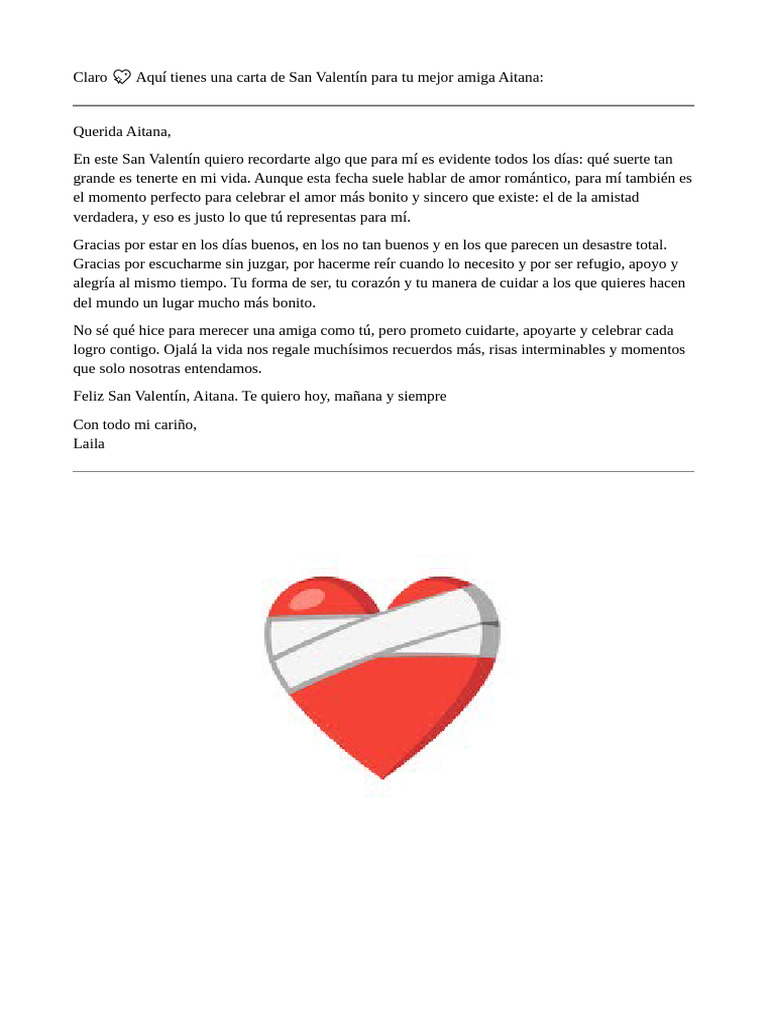 Carta de San Valentin Lengua | PDF