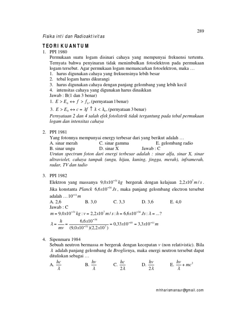 Teori Kuantum Umptn | PDF | Sains & Matematika