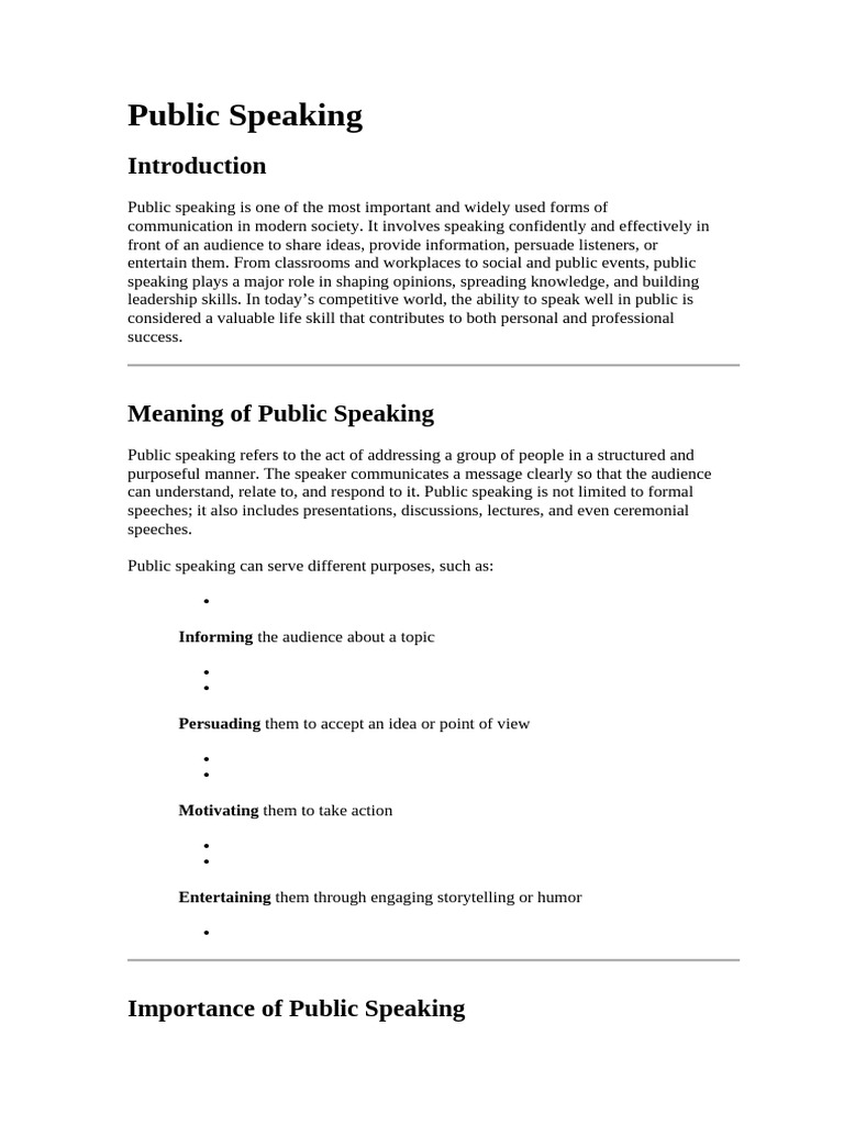 Public Speaking | PDF | Public Speaking | Body Language
