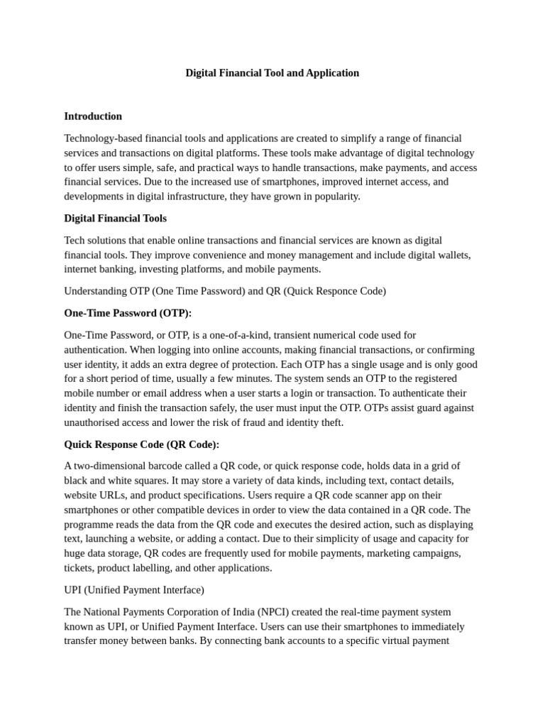 Digital Financial Tool and Application | PDF | Computer Security | Security