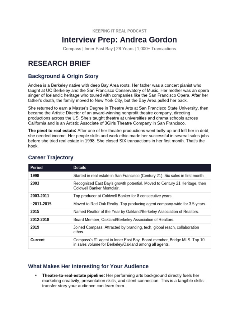 Andrea Gordon Interview Prep KIR | PDF | Marketing | Brand