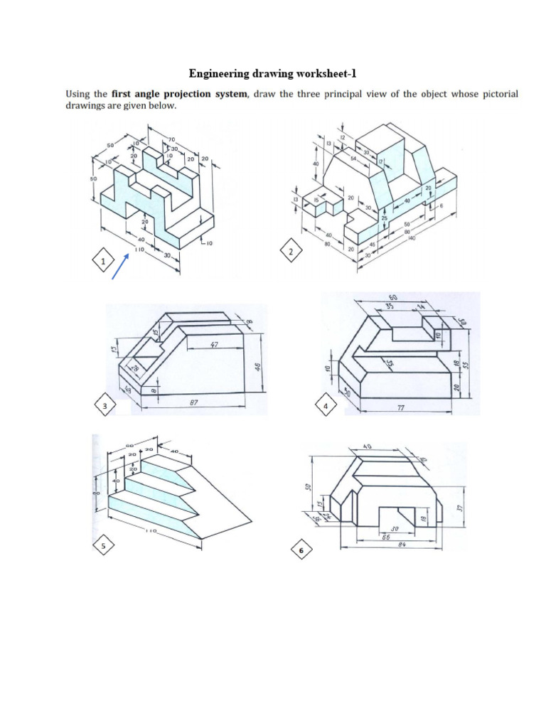 Engineering Drawing Workshee1 | PDF