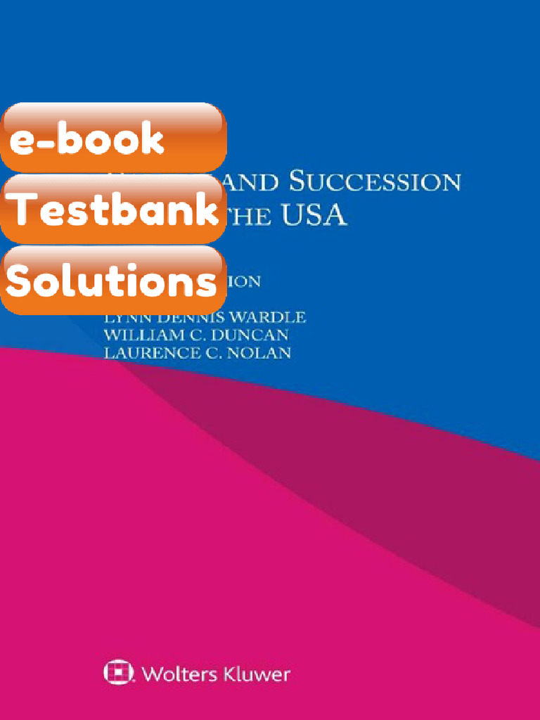 Testbank Family and Succession Law in The USA 4th Edicion by Lynn ...