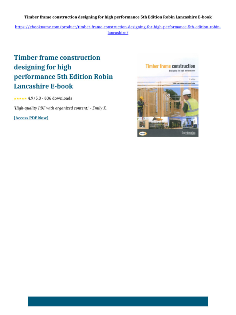 Timber frame construction designing for high performance 5th Edition ...