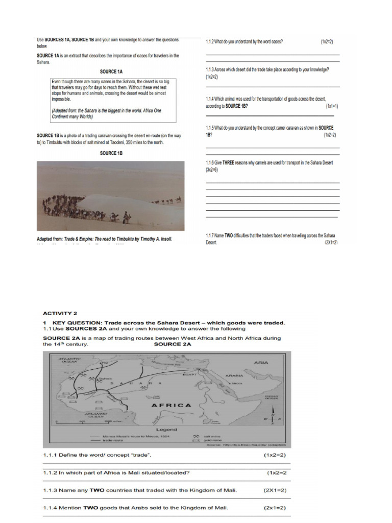 Grade 7 History Activities | PDF