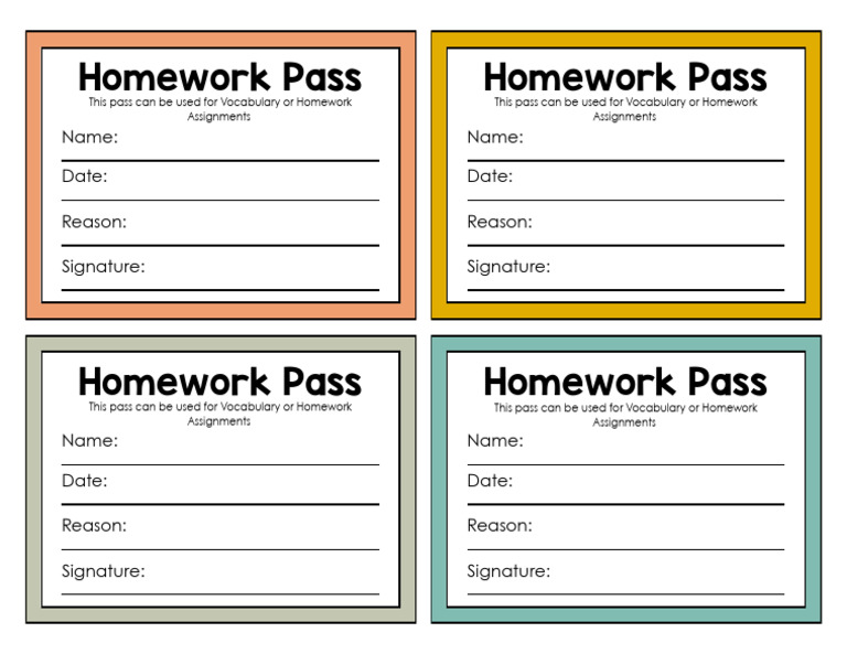 Homework Passes | PDF