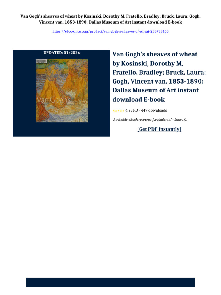 Van Gogh's Sheaves of Wheat by Kosinski, Dorothy M, Fratello, Bradley ...