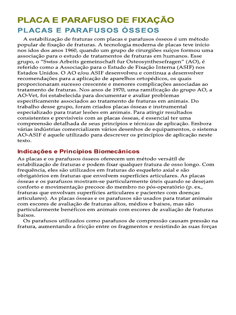 Placas e Parafuso - Fossun | PDF