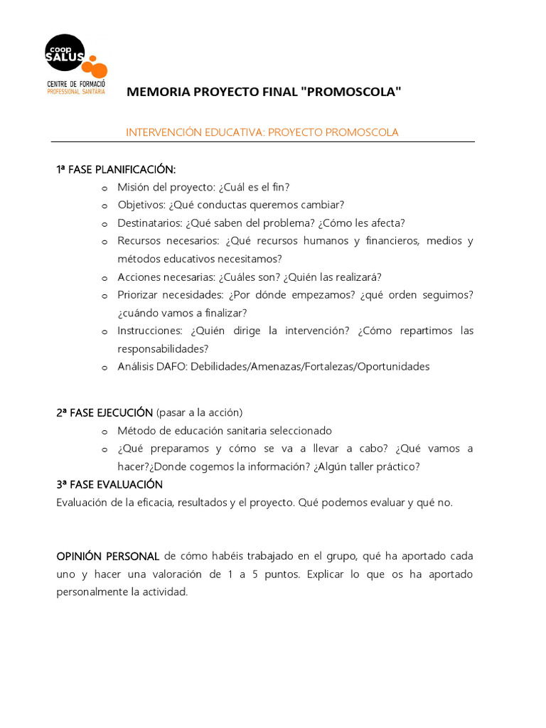 2º Memoria Proyecto Final | PDF