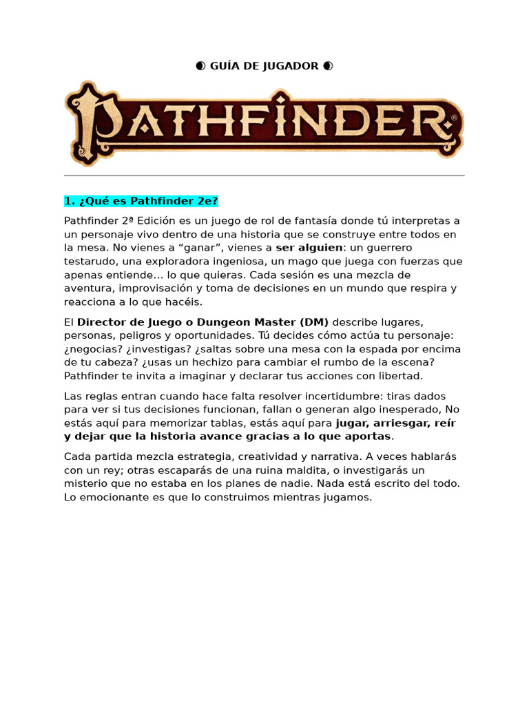 GuiaJugador PF2E 2025 | PDF | Juegos de rol
