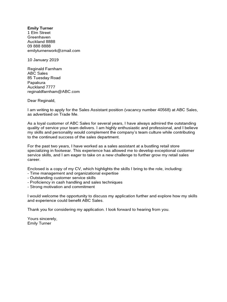 Cover Letter Example | PDF