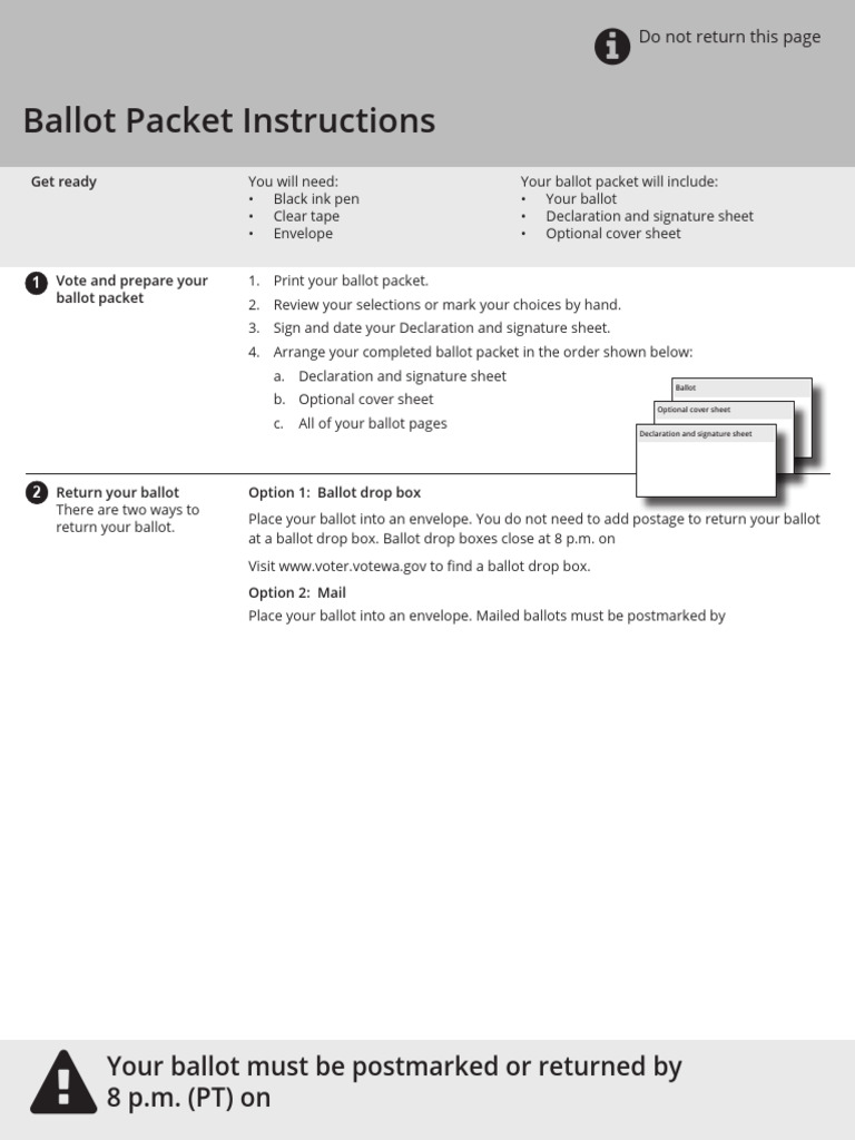 Ballot Packet Instructions: Your Ballot Must Be Postmarked or Returned ...