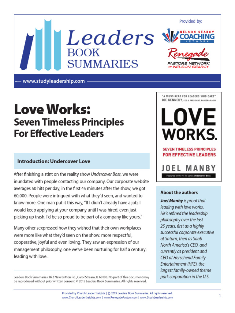 Love Works Book Summary 1 | PDF | Love | Truth