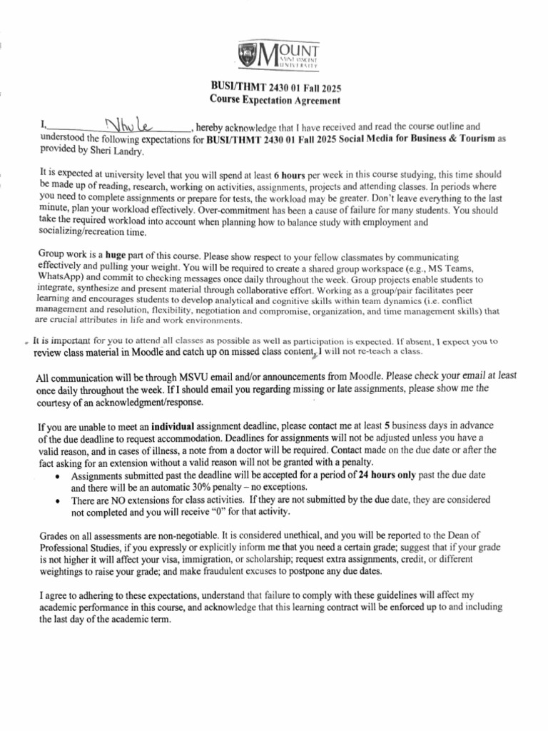 Busi 2430 Agreement | PDF