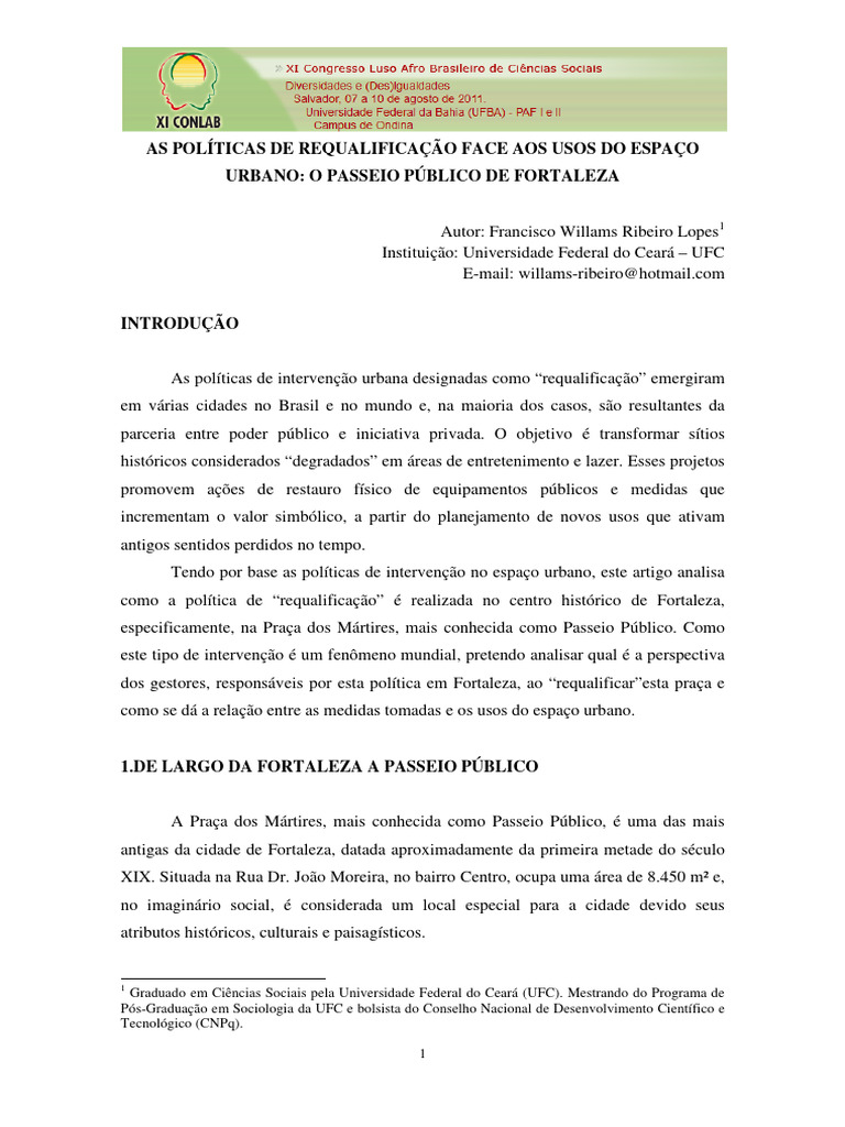 As Políticas de Requalificação Face Aos Usos Do Espaço | PDF | Cidade ...
