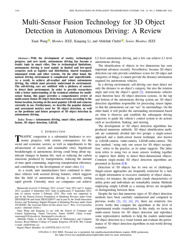 Multi-Sensor Fusion Technology For 3D Object Detection in Autonomous ...