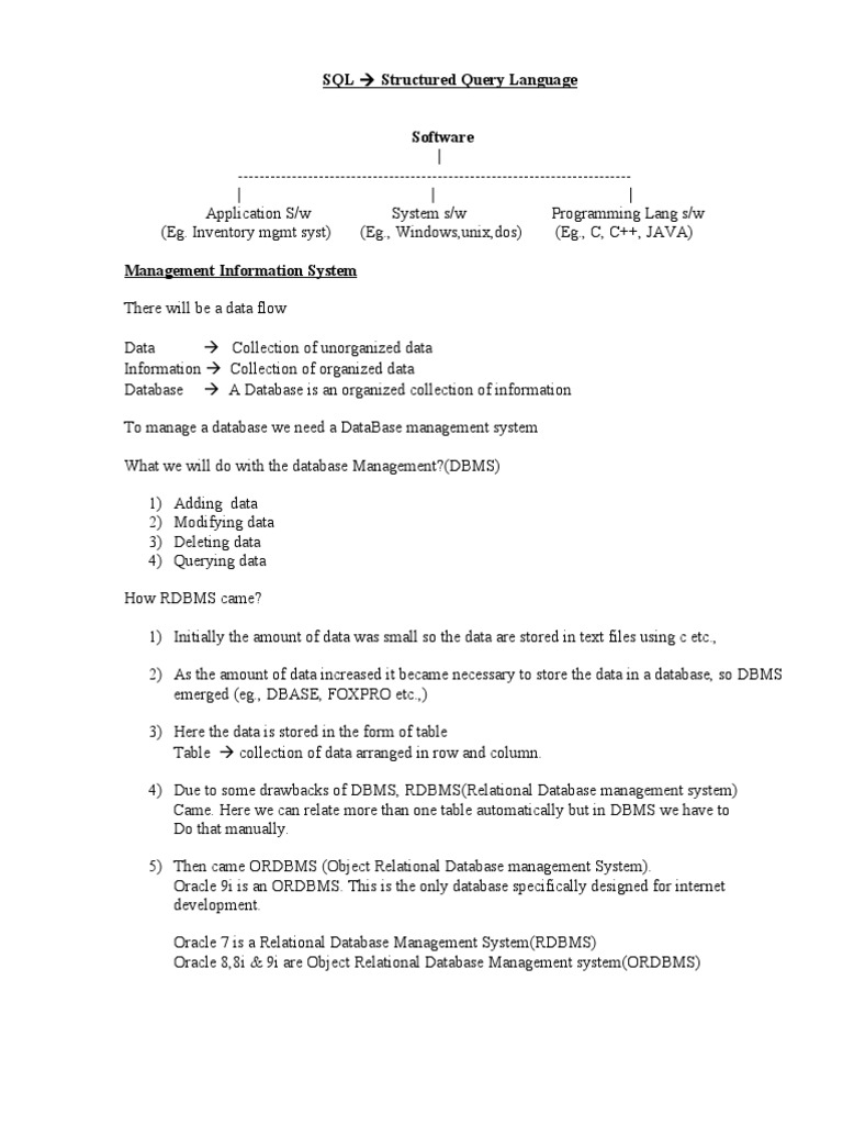 SQL Structured Query Language | PDF | Databases | Relational Database