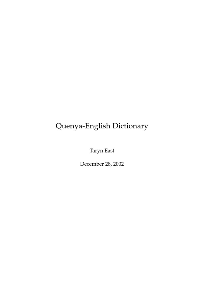 Quenya Dictionary | PDF