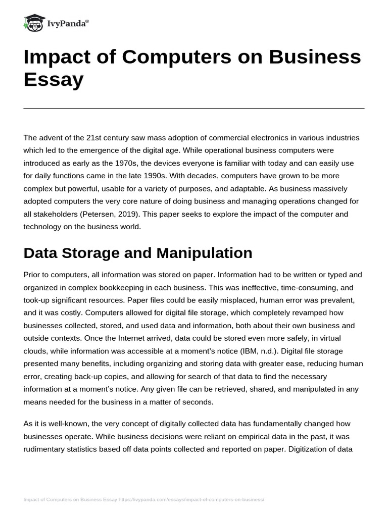 Impact of Computers On Business | PDF | Internet Of Things | E Commerce