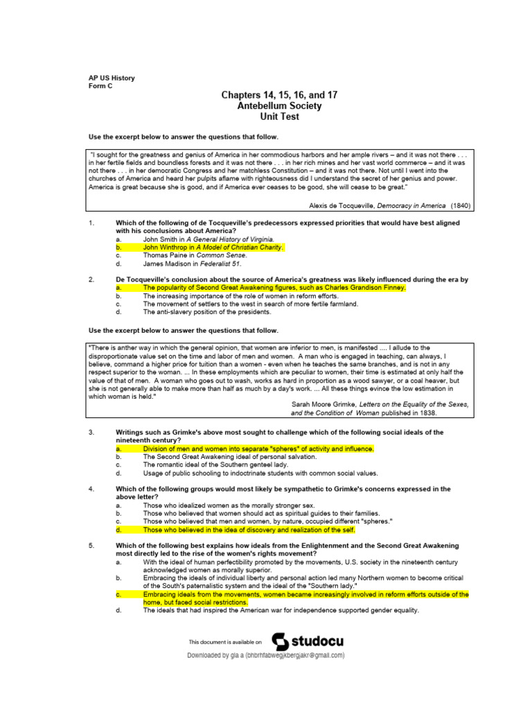 Apush Period 5 Test | PDF | The United States | Abolitionism In The ...