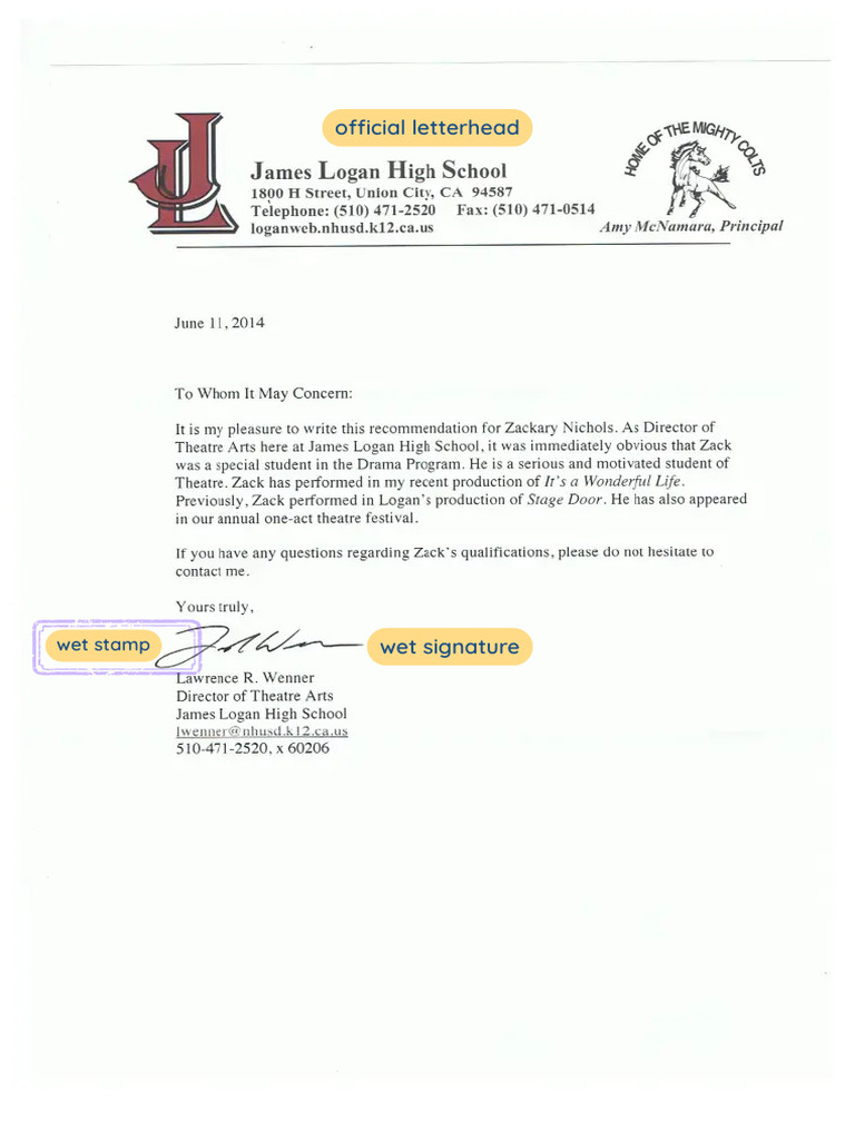 Recommendation From Previous School | PDF
