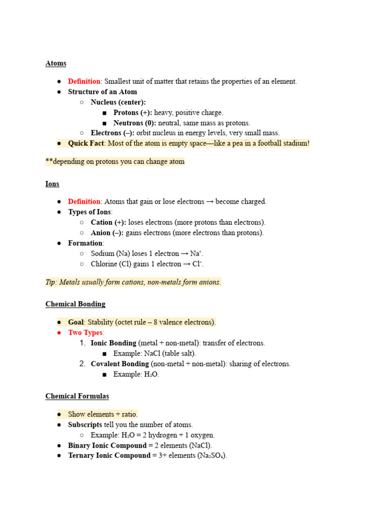 Snc2dp Chemistry - Gr.10 Science 2025-2026 | PDF | Ion | Atoms
