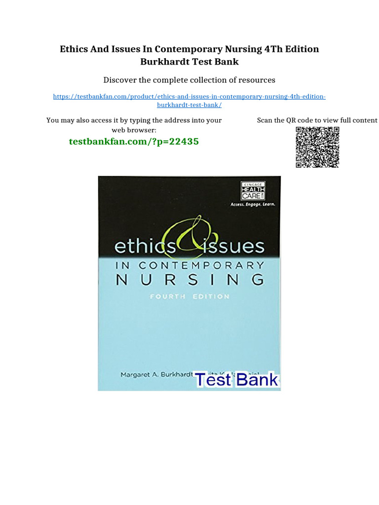 Ethics and Issues in Contemporary Nursing 4th Edition Burkhardt Test ...