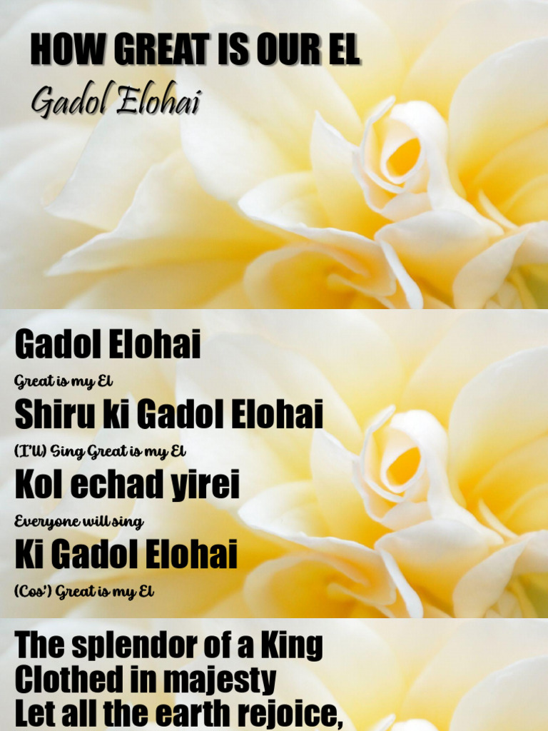 How Great Is Our El GADOL ELOHAI Mix | PDF