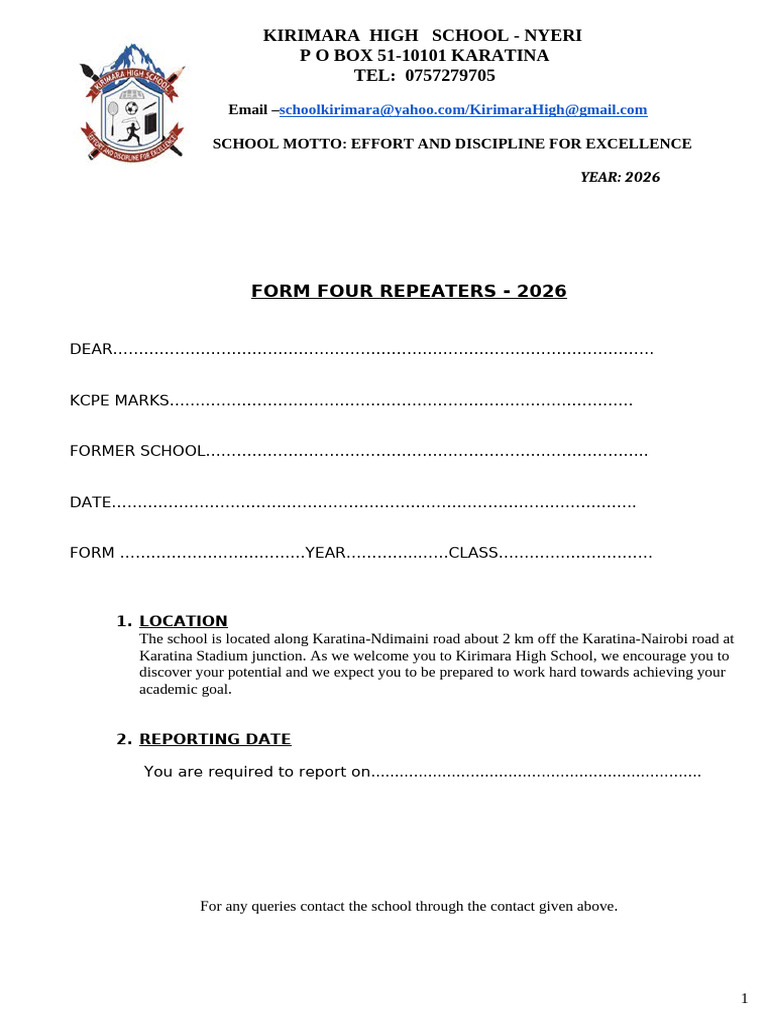 F 4 Repeaters 2026 Admission Form | PDF | Clothing