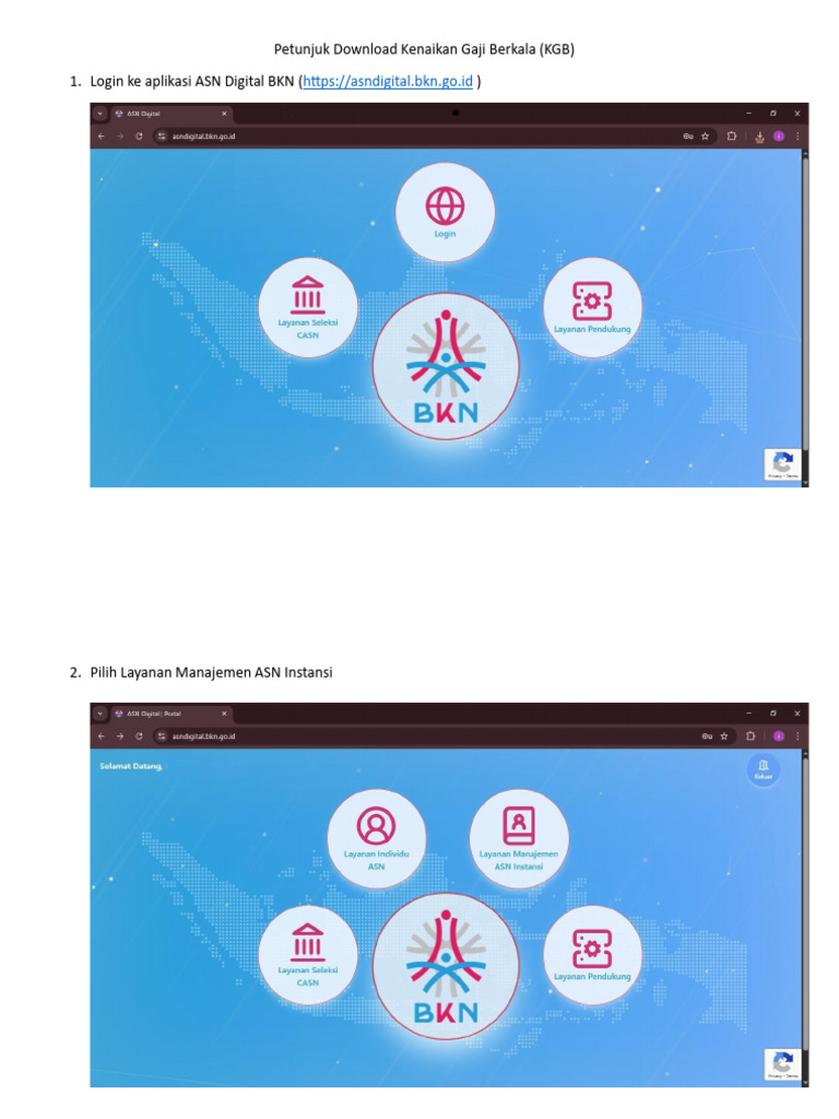 Petunjuk Download Kenaikan Gaji Berkala - Rev | PDF