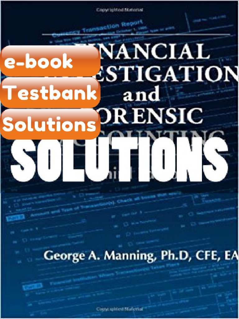 Testbank Financial Investigation and Forensic Accounting 3 Ed Manning ...