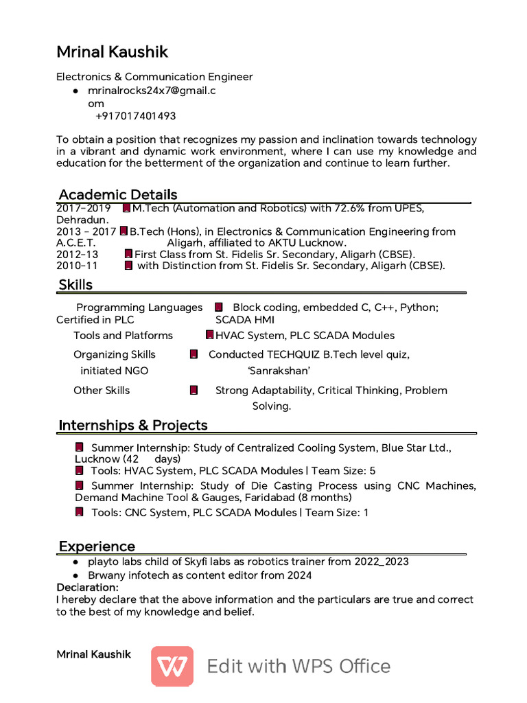 Mrinal’s Resume | PDF