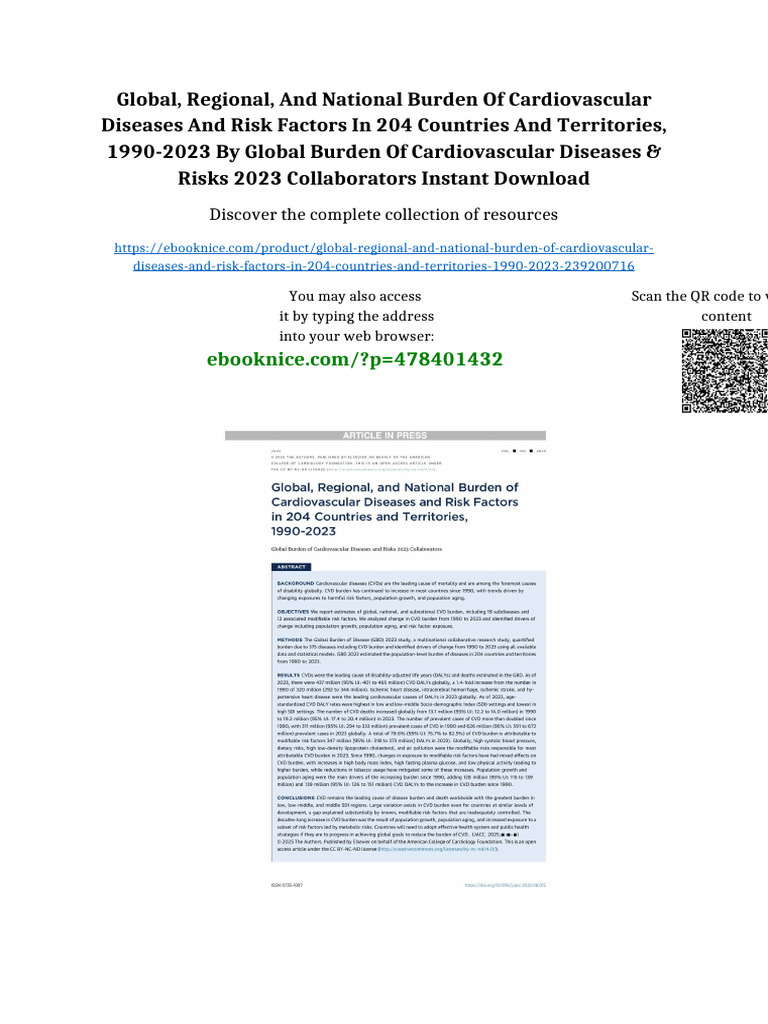 Global, Regional, and National Burden of Cardiovascular Diseases and ...