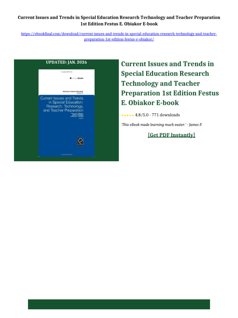 Current Issues and Trends in Special Education Research Technology and ...