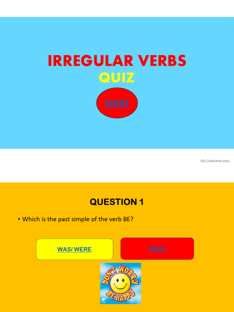 Quiz - Regular and Irregular Verbs in The Past Tense | PDF ...