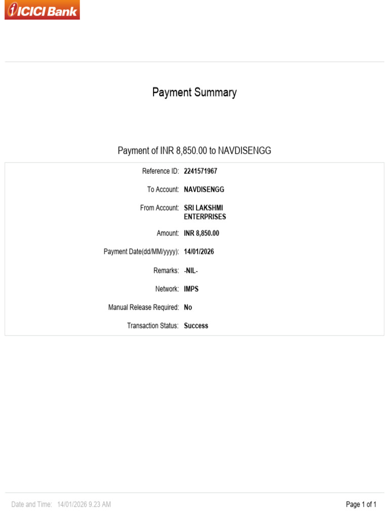 Payment Summary | PDF